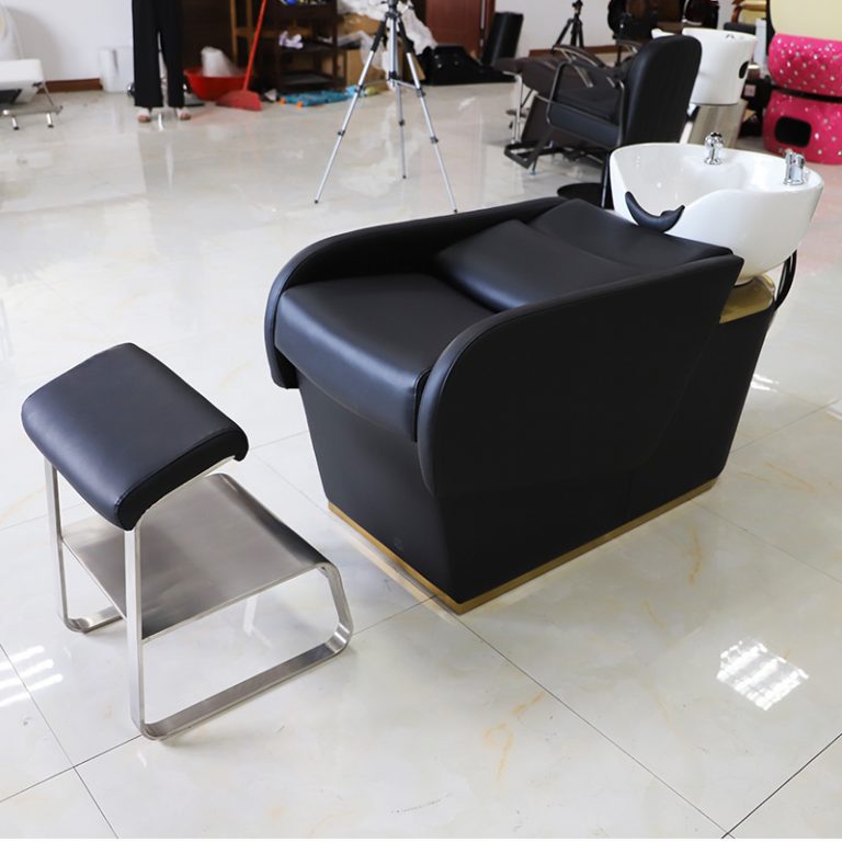 Beauty women red shampoo chair hair backwash unit with basin | Alibaba ...